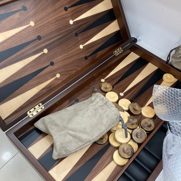 Premium Personalized Backgammon Set in Maple-green, Handmade Wooden ...