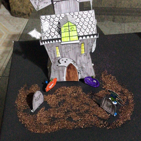 Haunted House Paper Craft Activity, Instant Download, Halloween ...