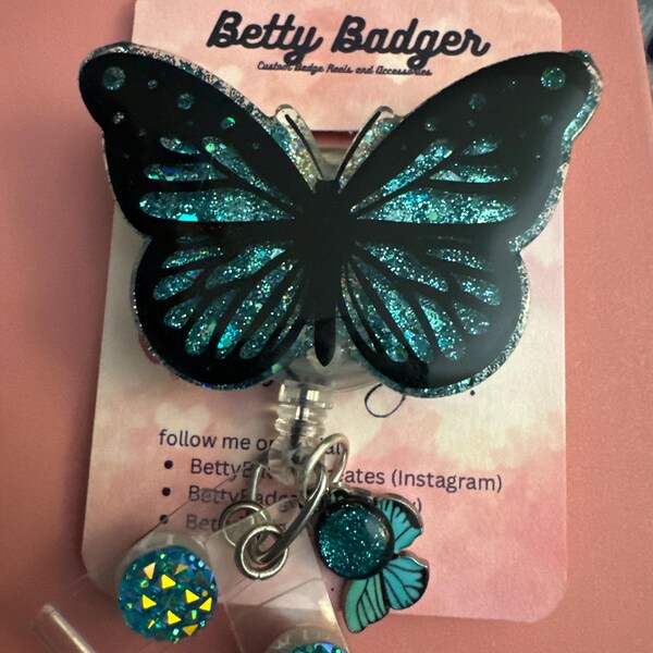 Monarch Butterfly Badge Reel, Orange Black Monarch Butterfly Badge Reel ...