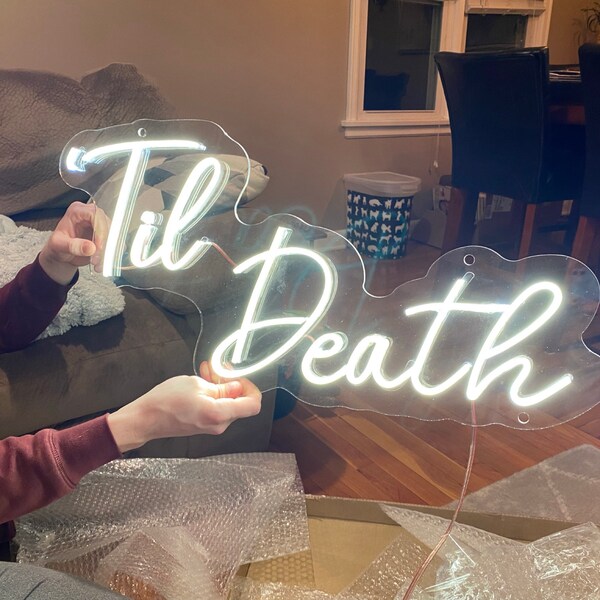 Til Death Neon Sign, Wedding Neon Sign, Custom Neon Sign, Neon Sign ...