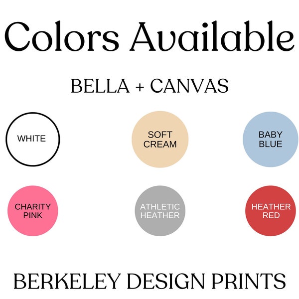 Editable Bella Canvas Color Chart, Canva Template - Etsy