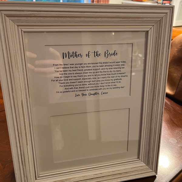 Mother of the Bride Poem, Framed Mother of the Bride Gift, Personalized ...