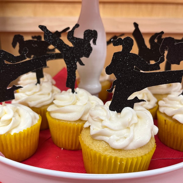 Female Martial Arts Karate Cupcake & Food Toppers, Girl Tae Kwon Do ...