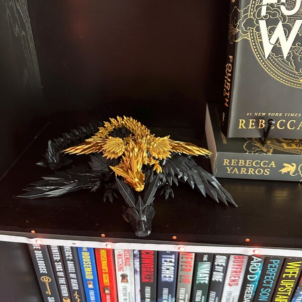 Black & Gold Combo 3D Print Articulating Dragons - Handcrafted Dragon Sculptures - Etsy