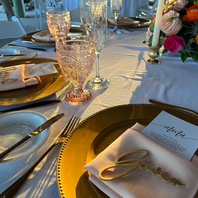 3D Wedding Name Place Card Wood Acrylic Place Name Setting Personalized ...