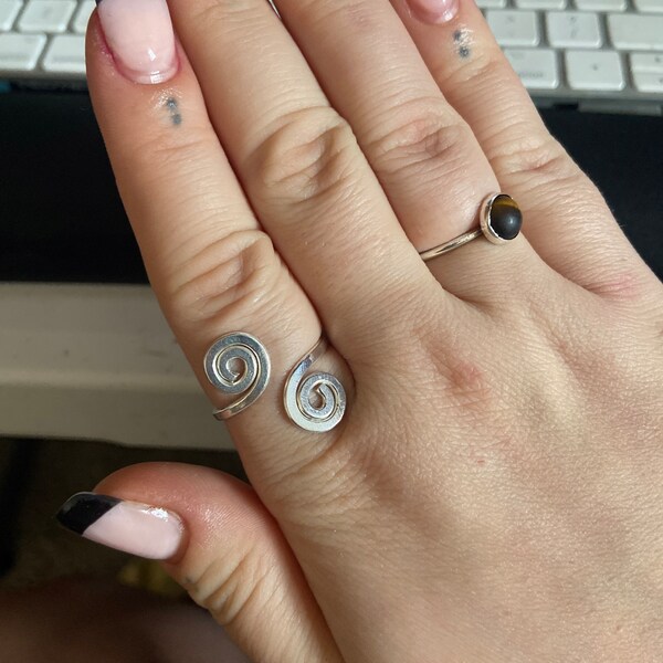 Silver Spiral Ring, Silver Swirl Ring Adjustable Ring, 925 Silver Ring ...
