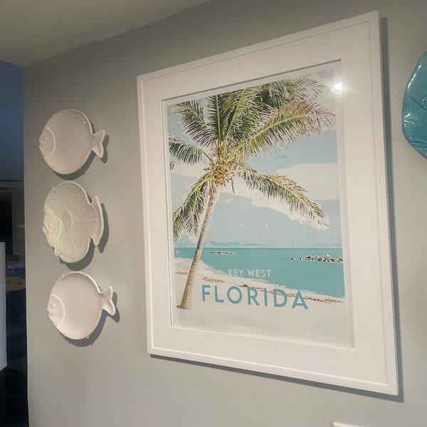 Florida Travel Print - Key West - Original Illustration - Vintage ...