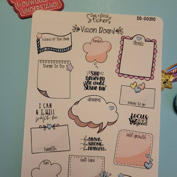 NEW! Vision Board Sticker - Goal Setting Stickers - Planner Stickers DD ...
