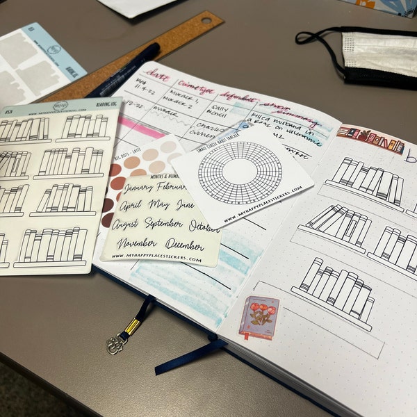 Reading Log Stickers for Bullet Journals. Stickers for Planners and ...