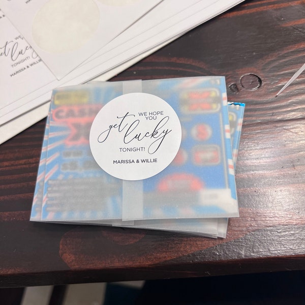 Lottery Ticket Favor Stickers - Wedding Favor Sticker - Lottery Tickets ...