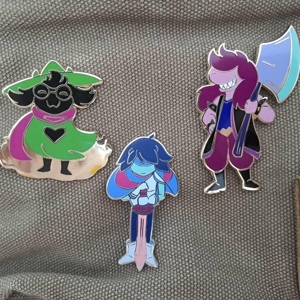 Deltarune Enamel Pins W/ Free Sticker - Etsy