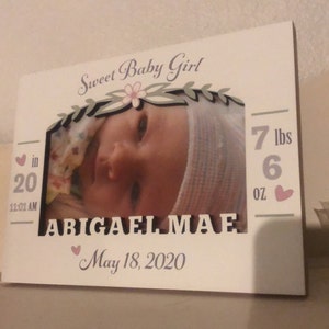 Personalized Baby Picture Frame, Baby Girl Picture Frame, New Baby Girl ...