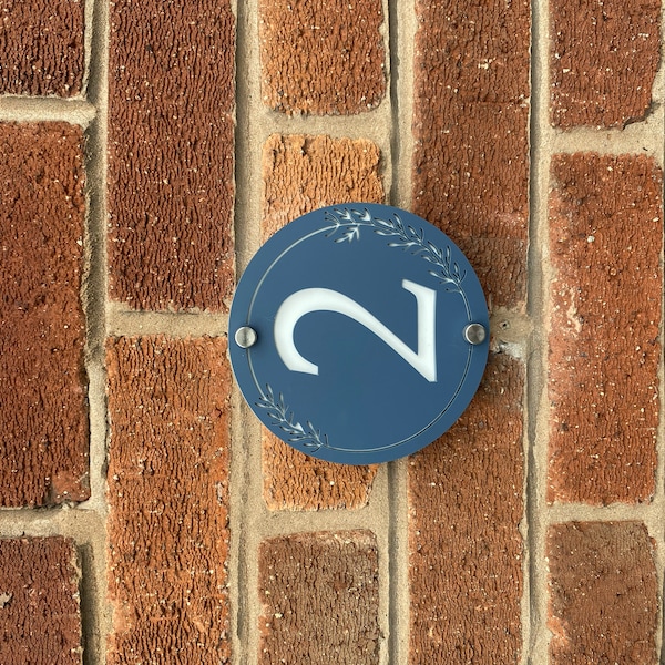 Modern Round Door Number Sign, House Number Plaque - Etsy