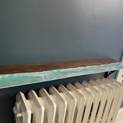 Ocean Wave Art Sea Coffee Table, Luxury Ocean Wood Resin Coffee Table ...