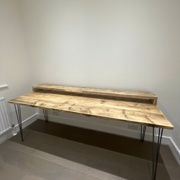 Rustic Desk for Home Office Desk Hairpin Legs Steel Legs Reclaimed Desk ...