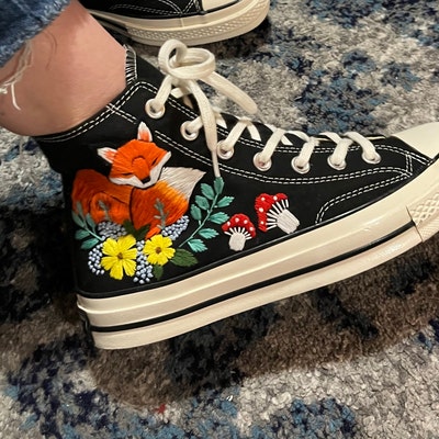 Custom Embroidered Sneakers High Tops/ Custom Shoes Taylor 1970s ...