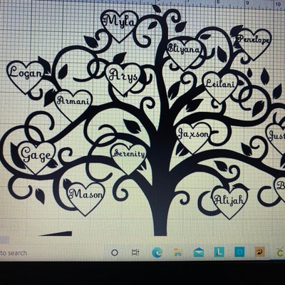 Family Tree 14 Members Svg, Family Heart Tree Svg/png.dxf File, Family ...