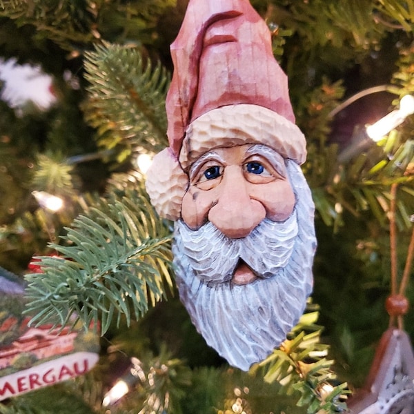 Hand Carved Basswood Santa - Etsy