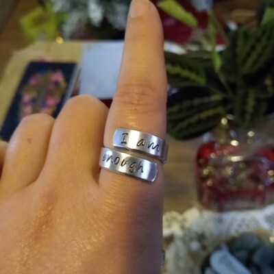 I Am Enough Hand Stamped Ring Very Sturdy Ring Great - Etsy