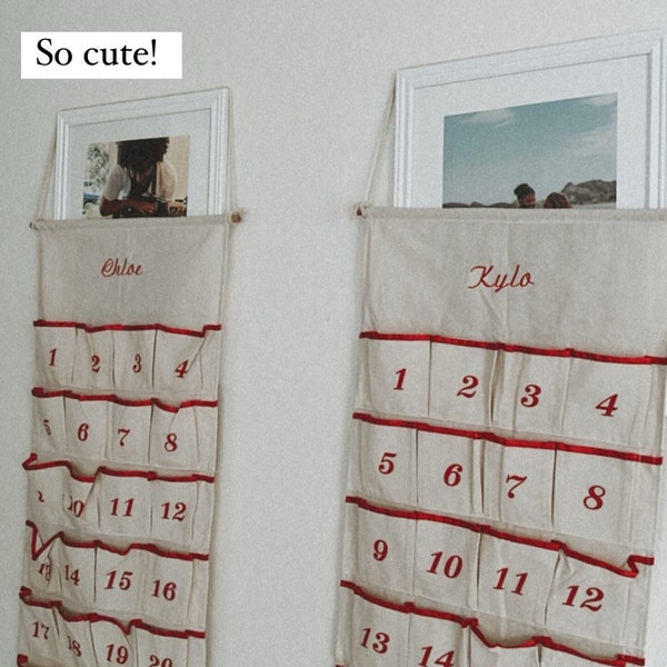Custom Embroidered Wall Fabric Canvas Hanging Advent Calendar 4ft Tall ...