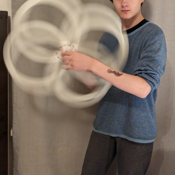 Wooden Buugeng UV Active Arctic Cyan, S Staff Handmade Flow Art Props ...