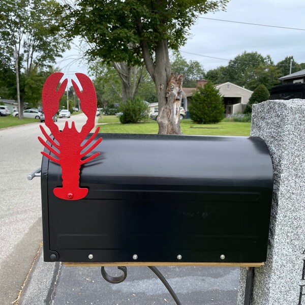 Lobster, Mailbox Flag, Metal, Aluminum, Powder Coated Red or Natural ...