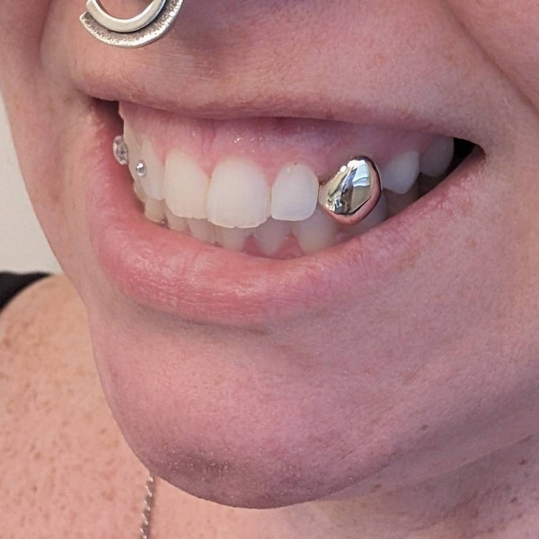 Gold Window/open Face Grillz Tooth Cap Worldwide Shipping White, Rose ...