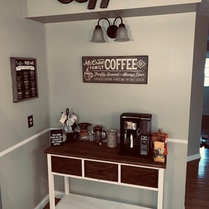 Personalized Coffee Shop Farmhouse Retro Style Wood Sign. 3 Sizes 9 ...
