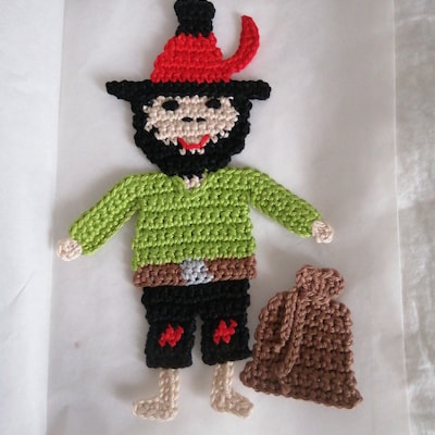 Rotkehlchen, gehäkelt, Häkelapplikation, Aufnäher, Applikation ...