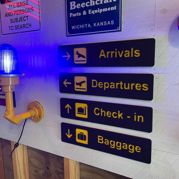 Airport Signage Posters: Travel Theme Wall Art (set of 4) - Etsy