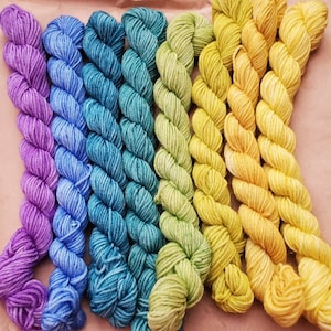 The Day the World Turned Day Glo Solid Gradient Mini Skein Set 100g ...