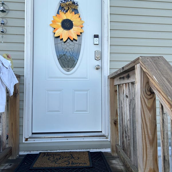 Painted Sunflower Door Hanger, Front Door Decor, Summer Flower, Front ...