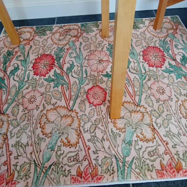 Soft Pink Blush Area Rug-pastel Slip Free Rug-aesthetics Washable ...