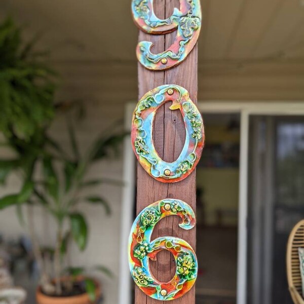 Ceramic Handmade House Number '5' Coral Reef - Etsy