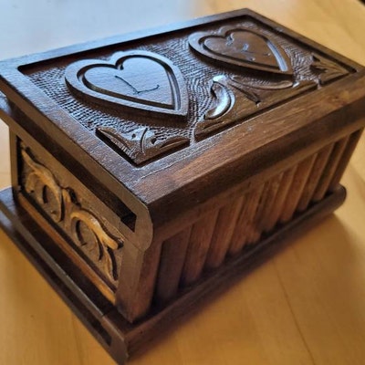 Personalized Wooden Secret Lock Puzzle Box, Heart Jewelry Box, Wood ...