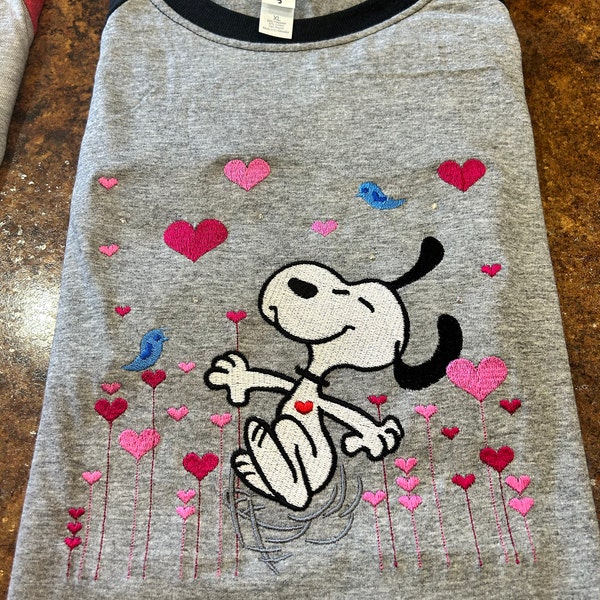 Snoopy Love Embroidery Designs Hearts Pes Machine Pattern Valentine's ...