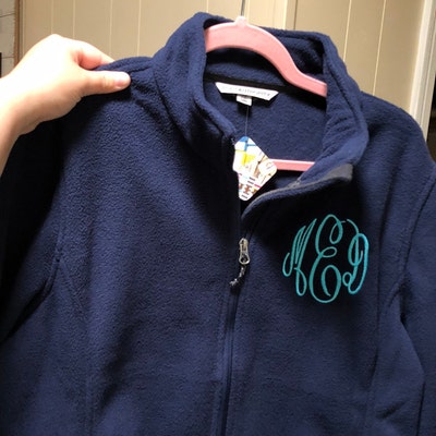 Monogrammed Fleece Jacket, Personalized Fleece Cadet, Fleece Zip up ...