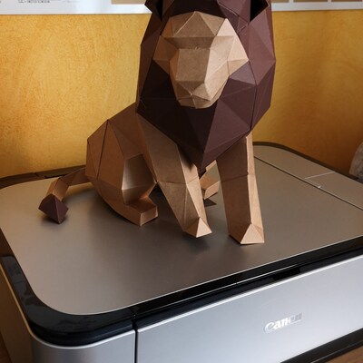 Lion Paper Model ,papercraft , DIY , Low Poly , PDF Papercraft , Lion ...