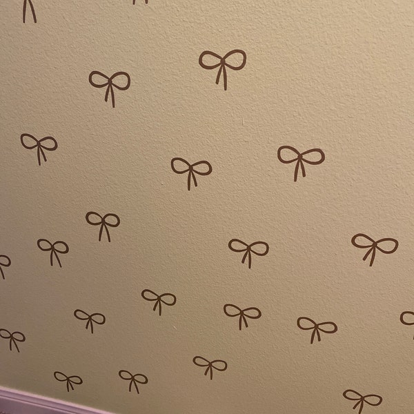 Bow Wall Decals - Cute Hand Drawn Bow Decals, Girls Room Decals, Gold ...