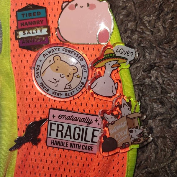 Garbage Crew Possum | Acrylic Pin | Cute Funny Design | Gifts Under 10 ...