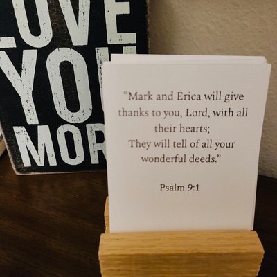 Names of God Scripture Cards Set of 25 Wood Stand Christian Faith Gift ...