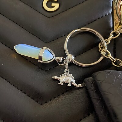 Crystal Jurassic Keychain/ Dinosaur Keychain/ Crystal Dinosaur Keyring ...