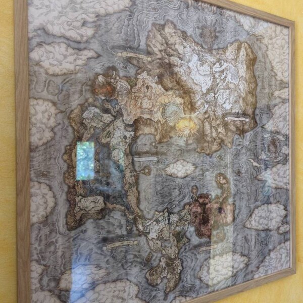 Elden Ring Lands Between Map Framed Poster, Elden Ring Map, High ...