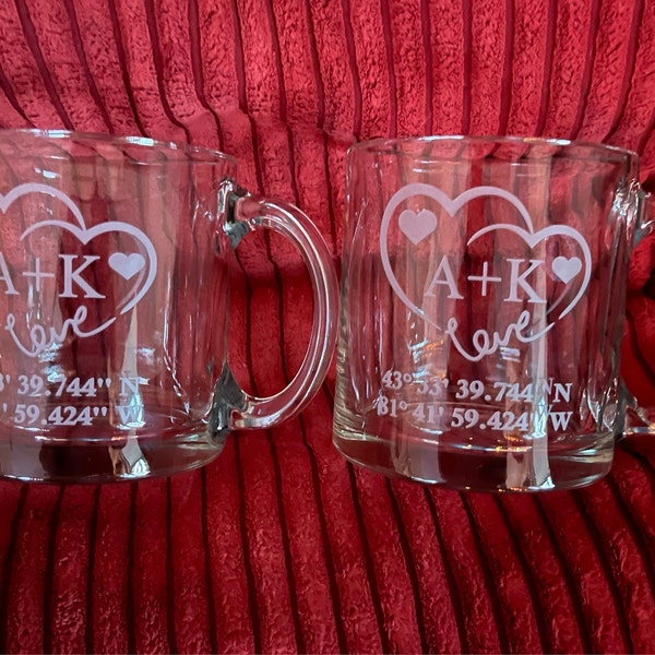 Custom Etched Glass Coffee Mug - Sandblasted, Personalized, Engraved ...