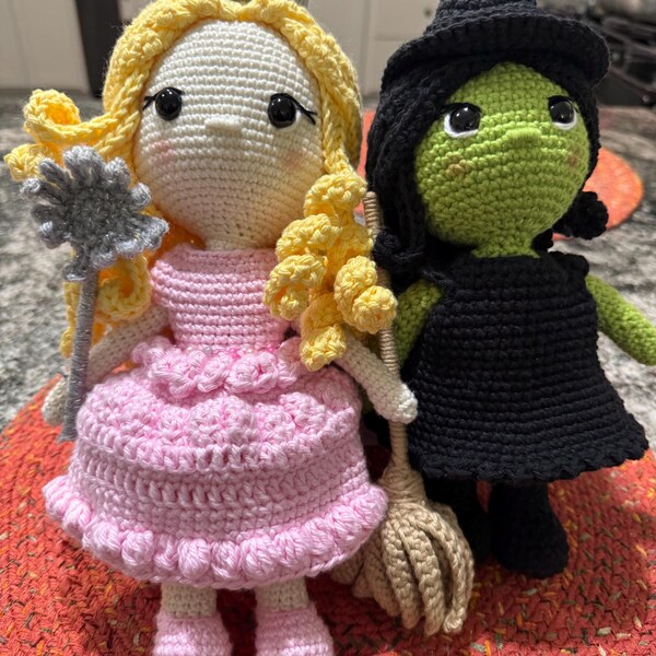 Wicked Elphaba Doll Amigurumi Pattern,adorables, Green Girl, Handmade ...