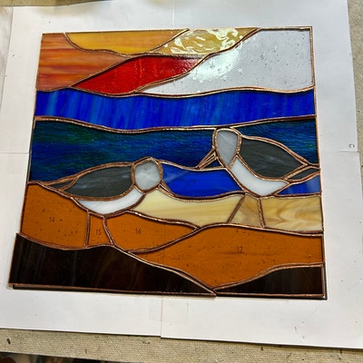 STAINED GLASS PATTERN, Sandpiper Stained Glass Pattern, Digital ...