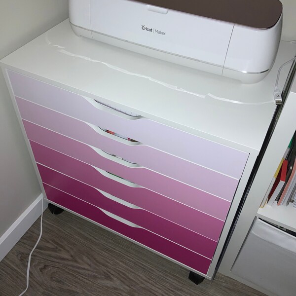 Pink Ombre Pattern Decal Set for IKEA Alex Drawer Unit (furniture NOT ...