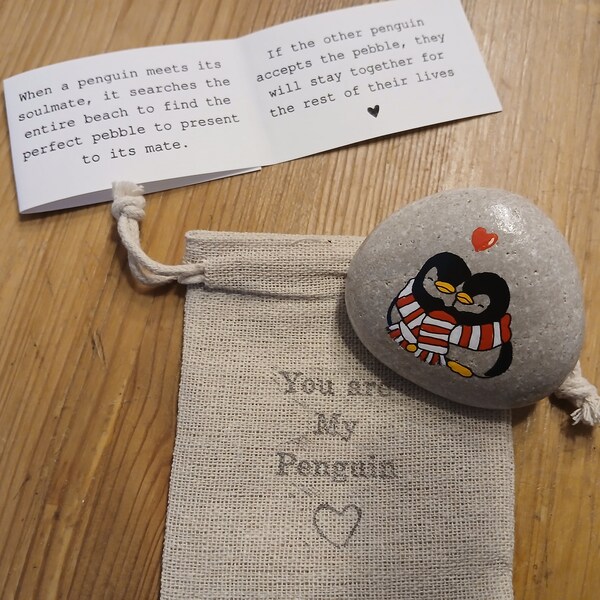 Penguin Pebble Romantic Gift for Girlfriend Boyfriend Small Anniversary ...