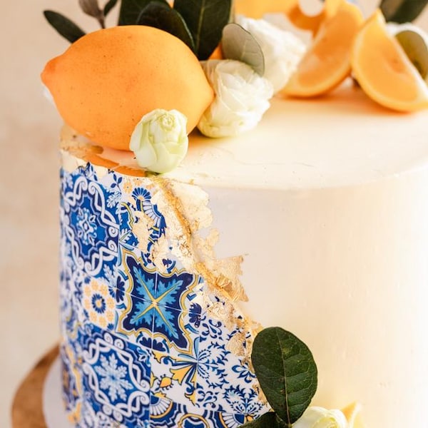 Edible Icing Cake Wrap - Sicilian Mediterranean Lemon Mediterranean ...