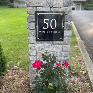 Stone Address Plaque With Engraved Numbers. Address Sign Made From ...